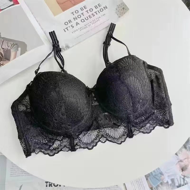 Anmajy French Lace Bra – Elegance & Comfort | Half Cup Design