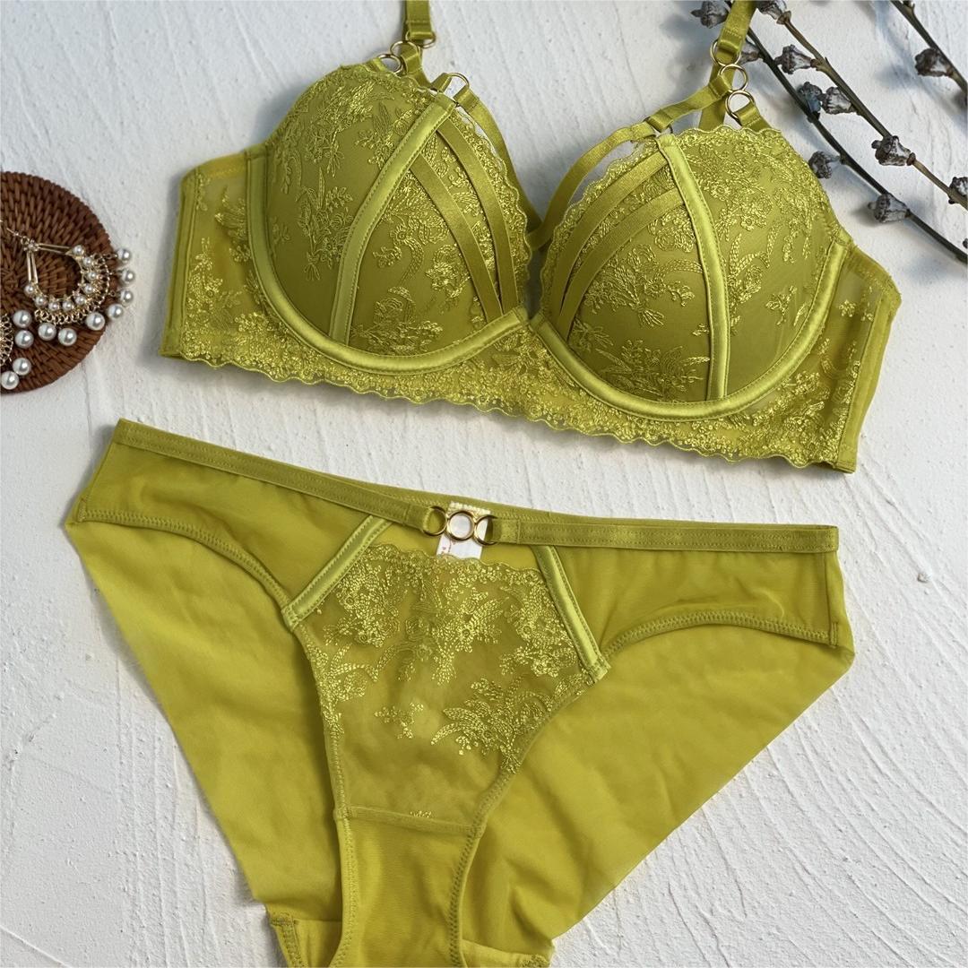 French Style Lace Bra Anmajy Embroidered Lace Push Up Bra Set